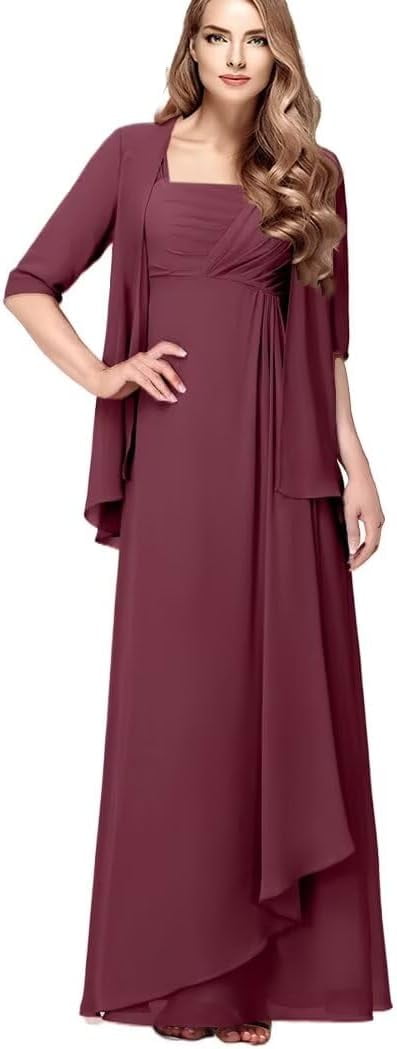 Chiffon Dress & Jacket Set with Ruffles, Women's - Walmart.com