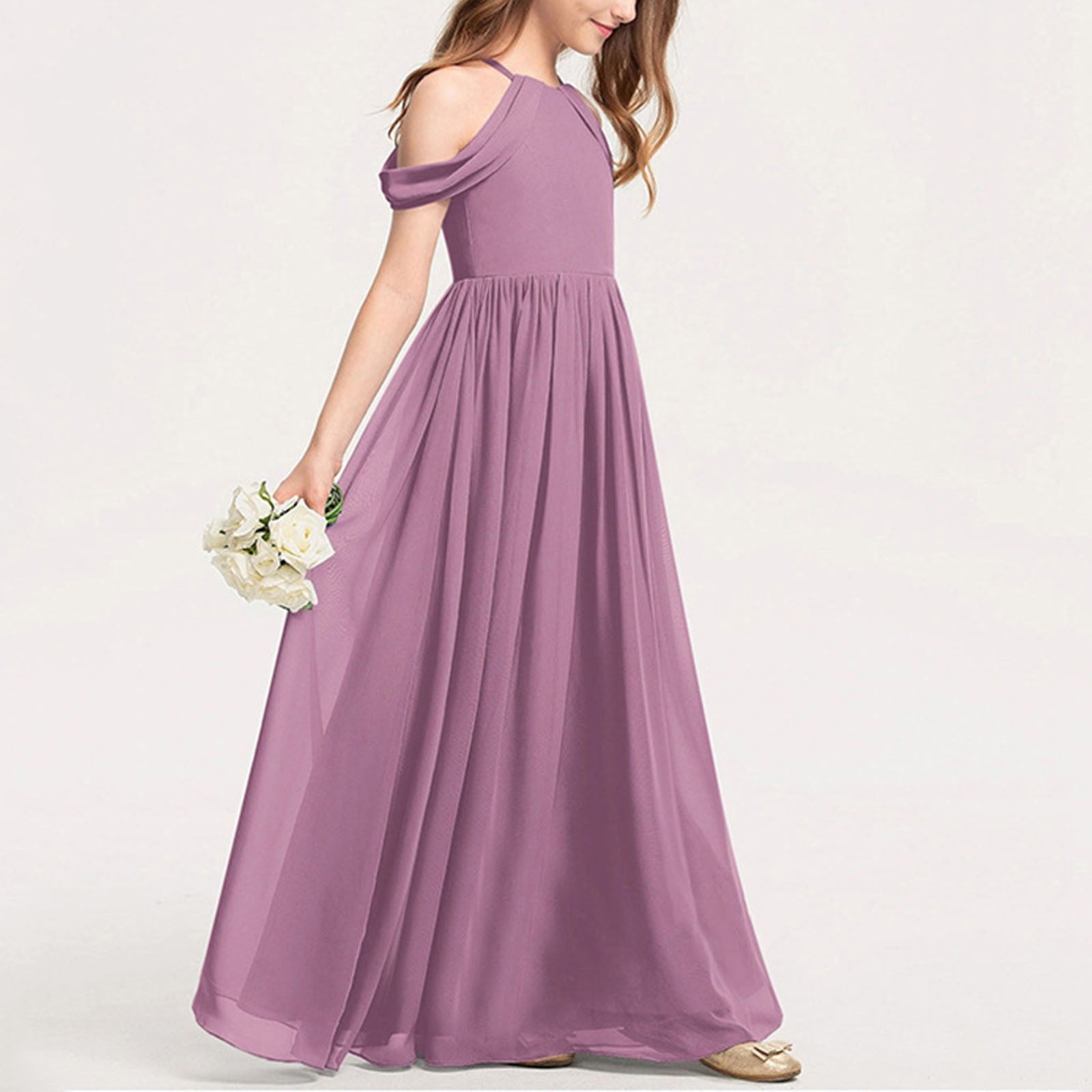 Chiffon Maxi Dresses for Girls Size 3-14 Teens Kids Elegant Sleeveless ...