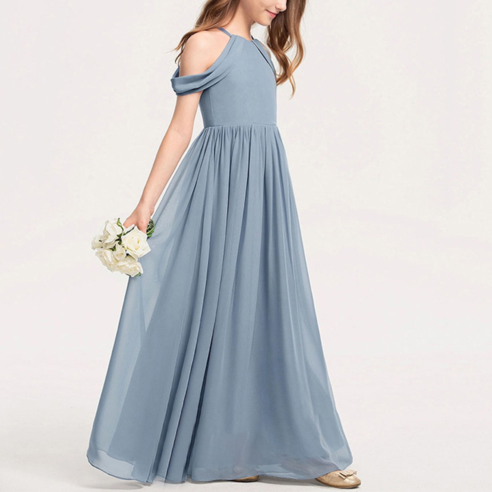Chiffon Maxi Dresses for Girls Size 3-14 Teens Kids Elegant Sleeveless ...