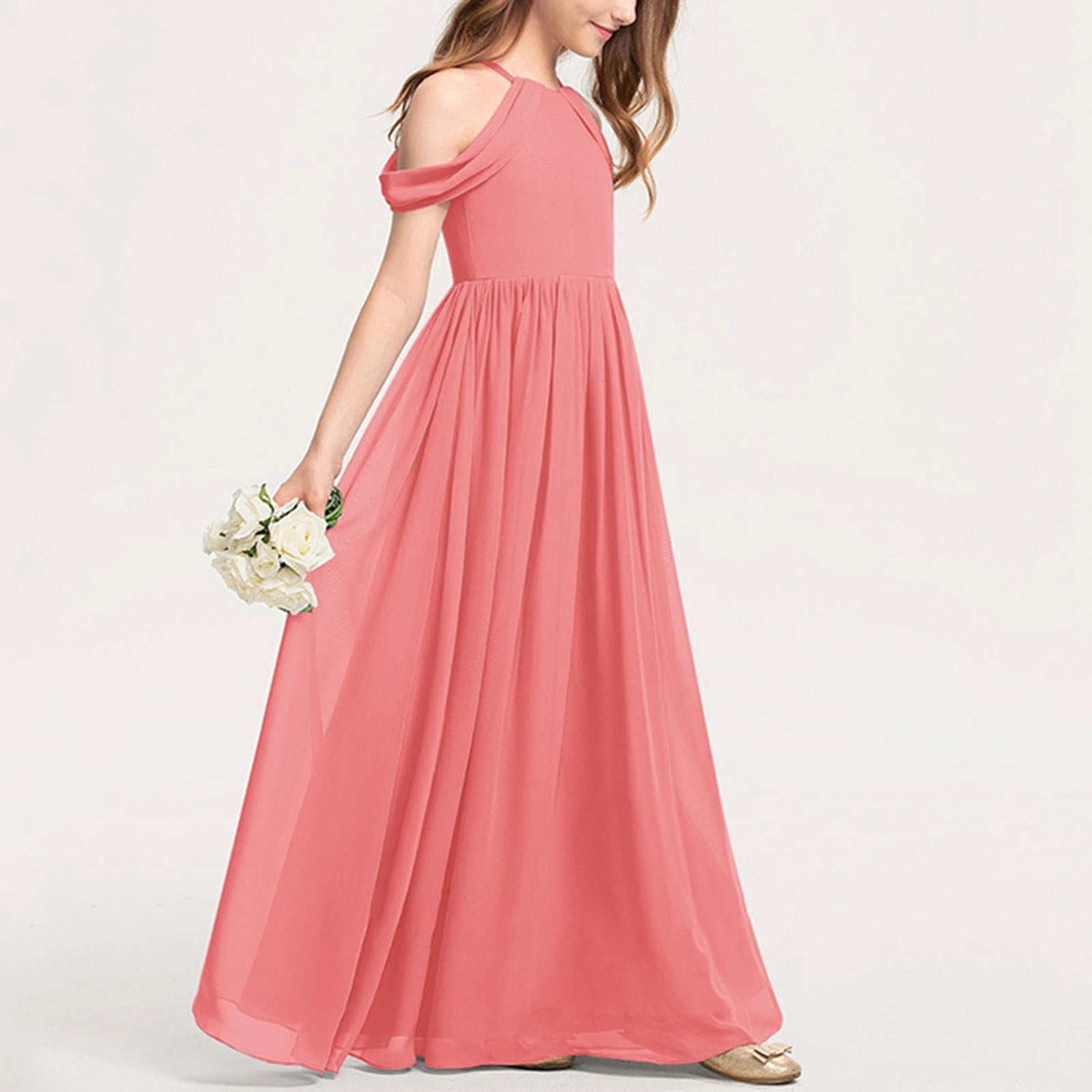Chiffon Maxi Dresses for Girls Size 3-14 Teens Kids Elegant Sleeveless ...