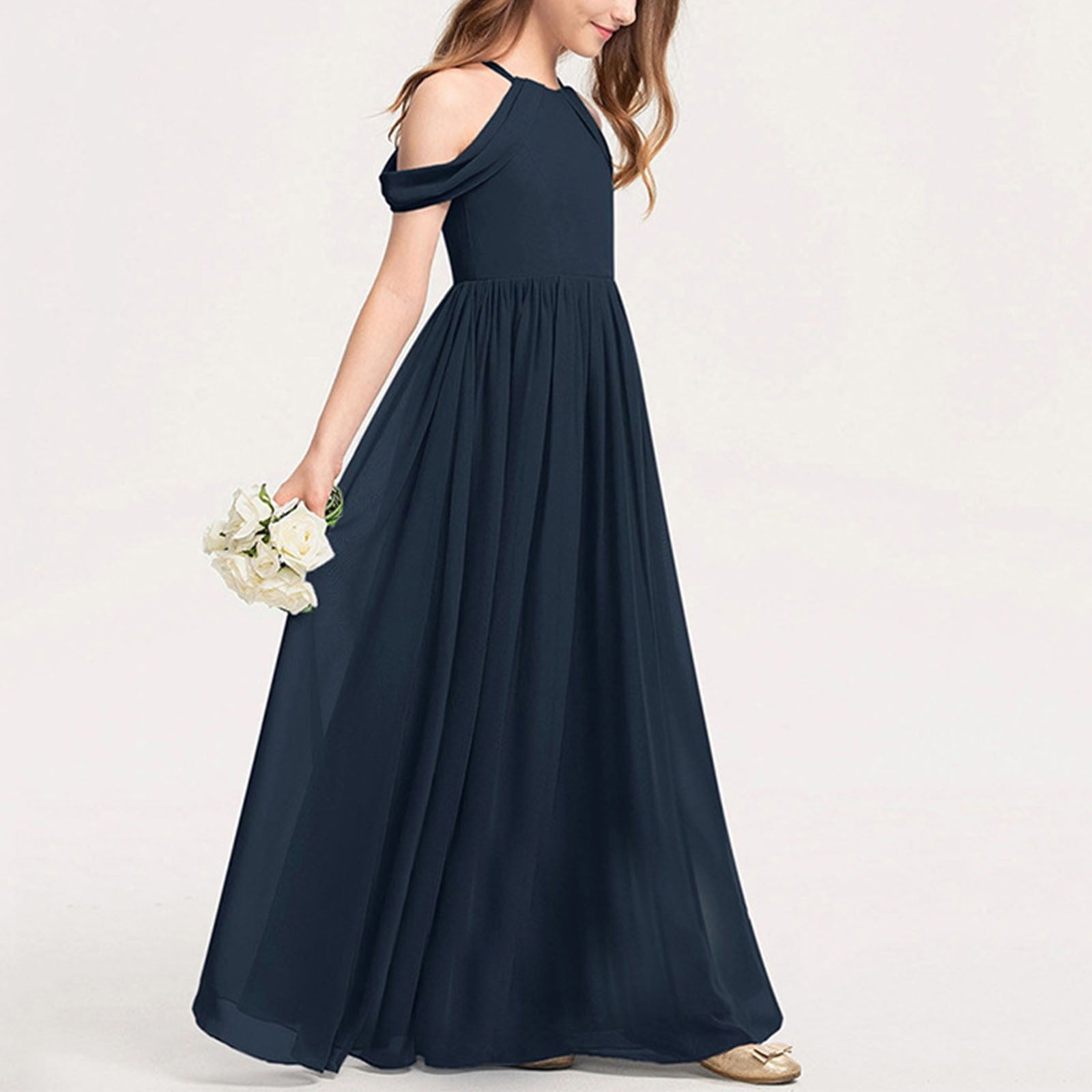 Chiffon Maxi Dresses for Girls Size 3-14 Teens Kids Elegant Sleeveless ...