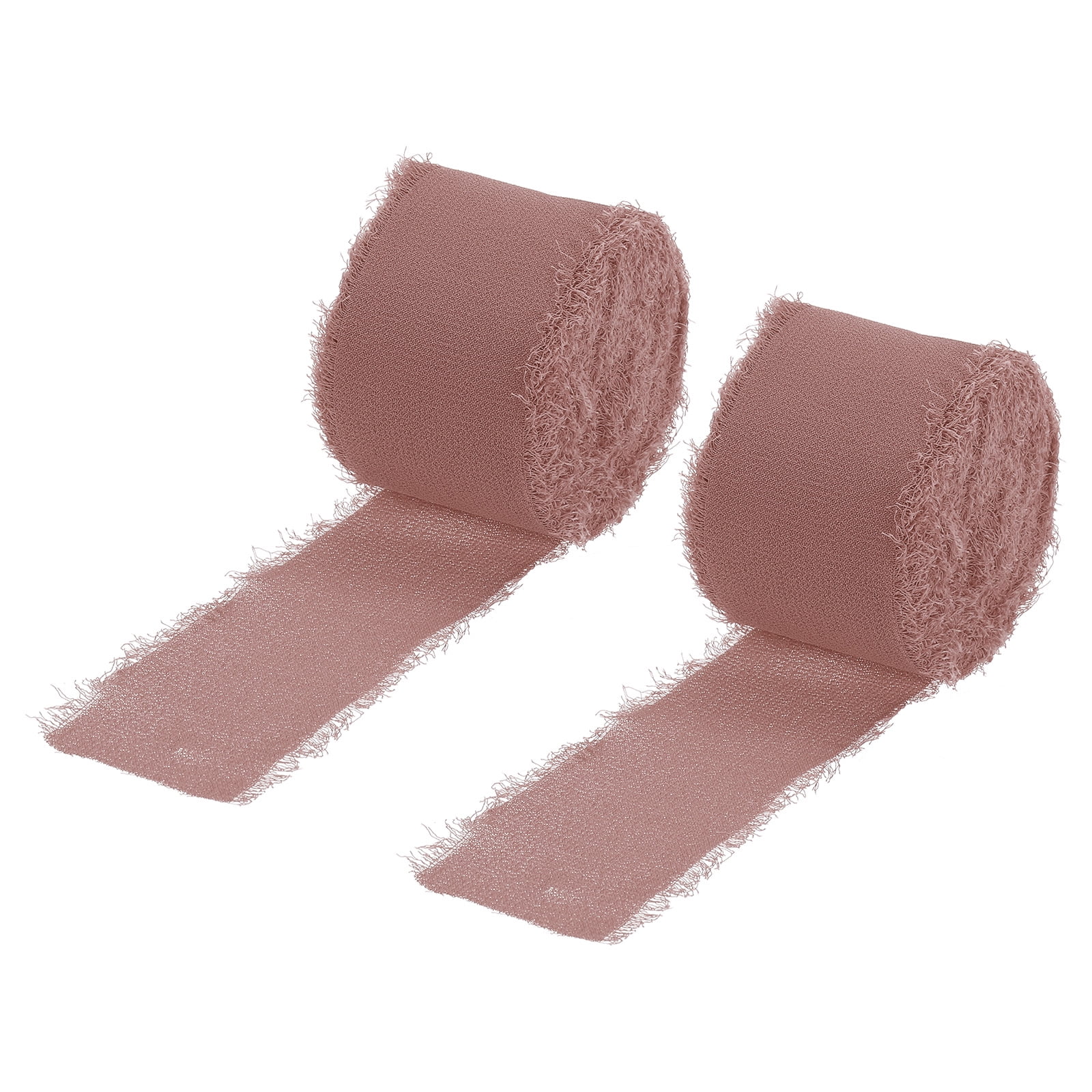 Chiffon Ribbon 1.5" x 10 Yard, Handmade Fringe Ribbon, Beige Silk ...