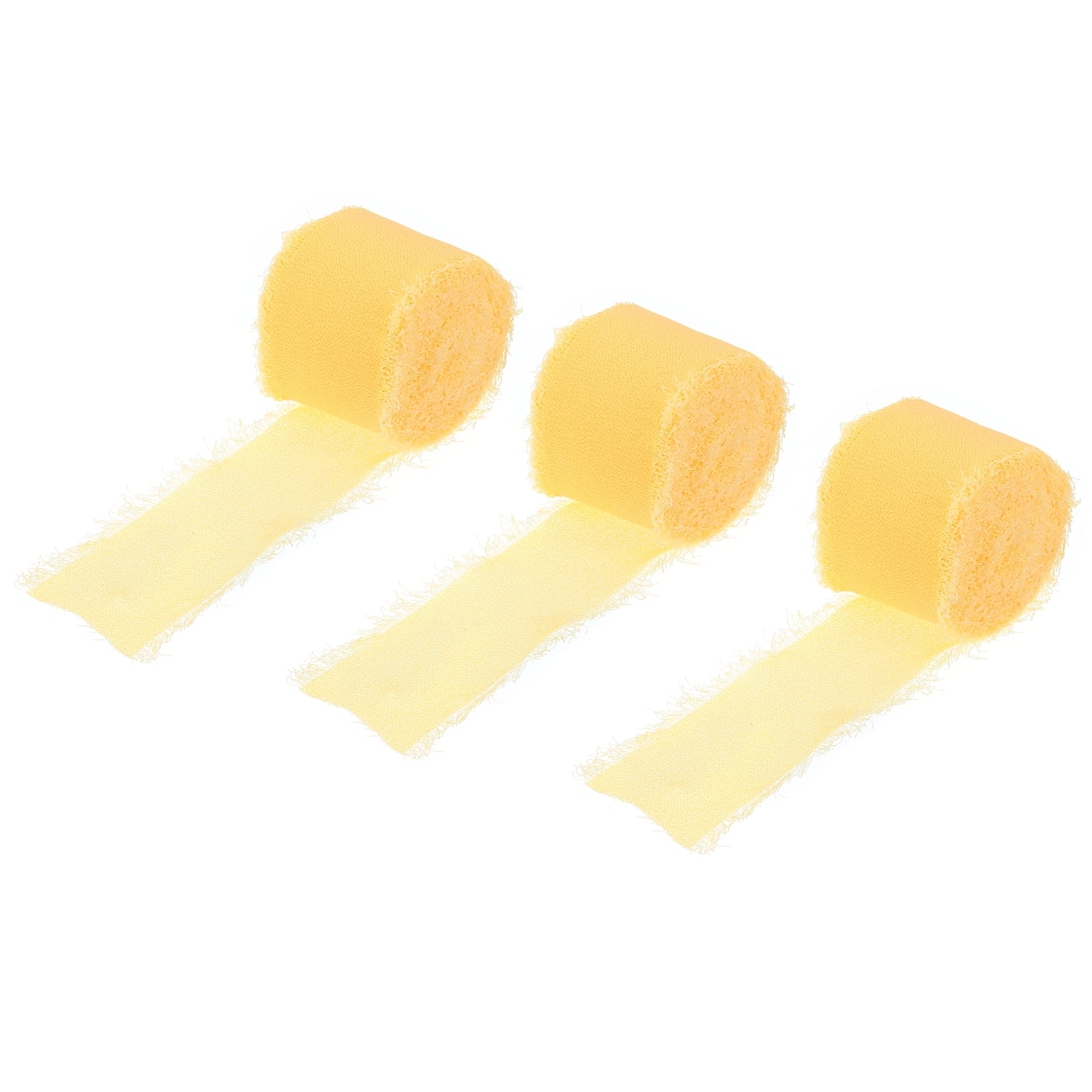 Chiffon Ribbon 1.5" x 8 Yard, Ribbon Light Yellow Chiffon Silk Ribbon ...