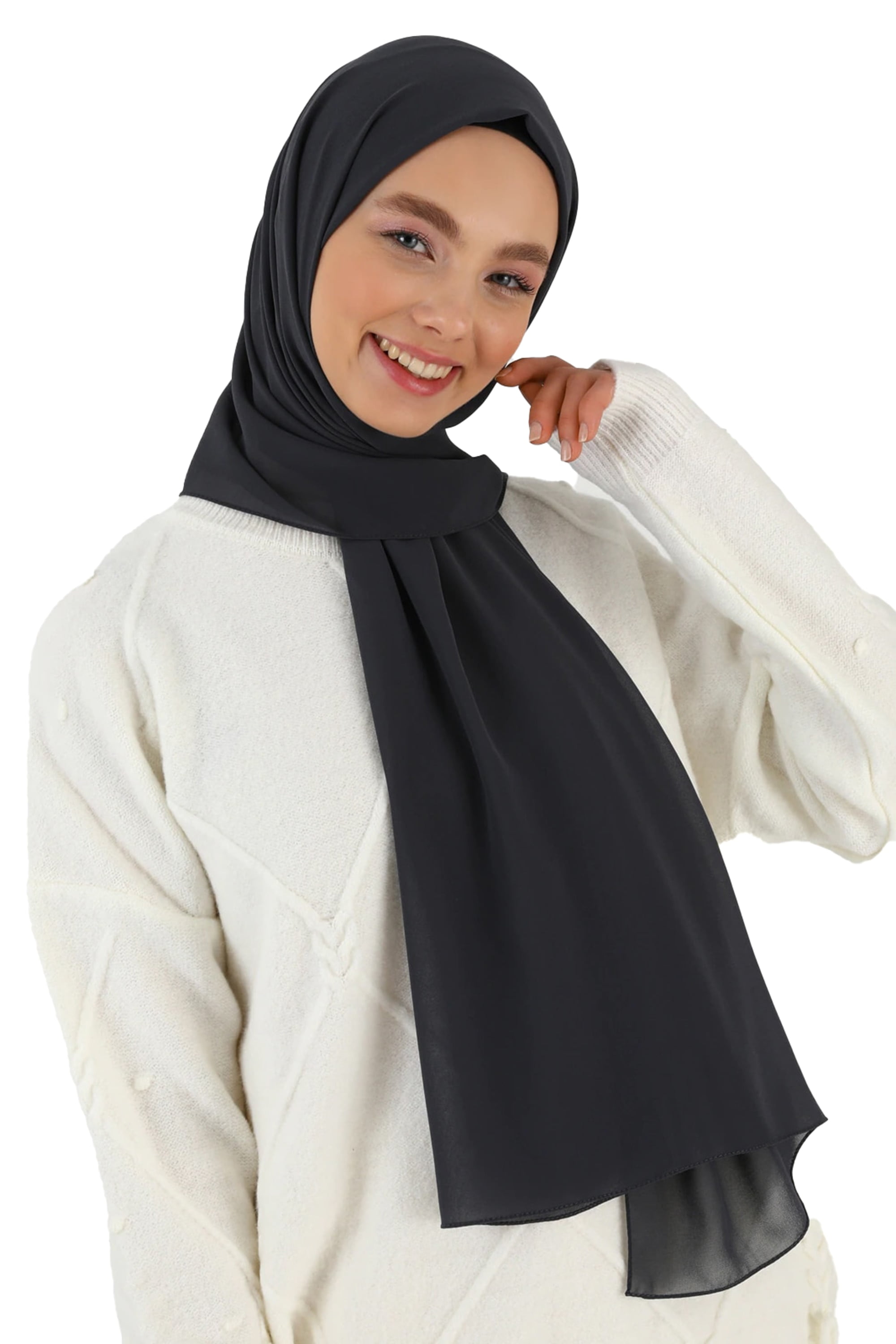 Chiffon Shawl Anthracite - Walmart.com