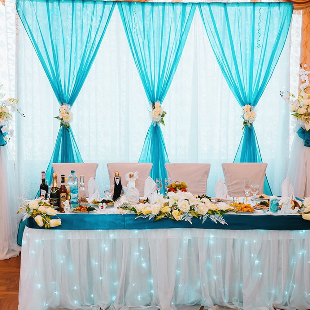 Chiffon Sheer Backdrop Curtain for Wedding, Parties, Tulle Arch Drapes ...