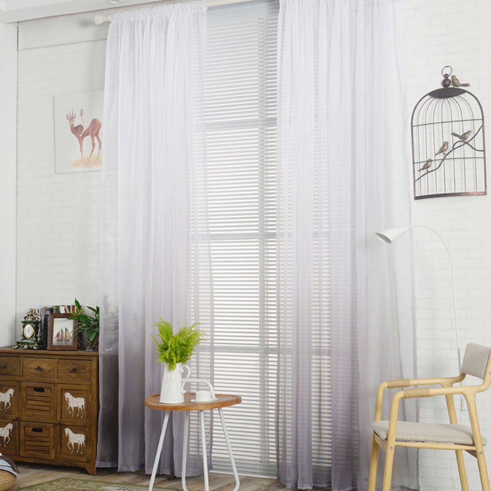 Chiffon Sheer Curtains Light Filtering for Living Room Bedroom Decor ...