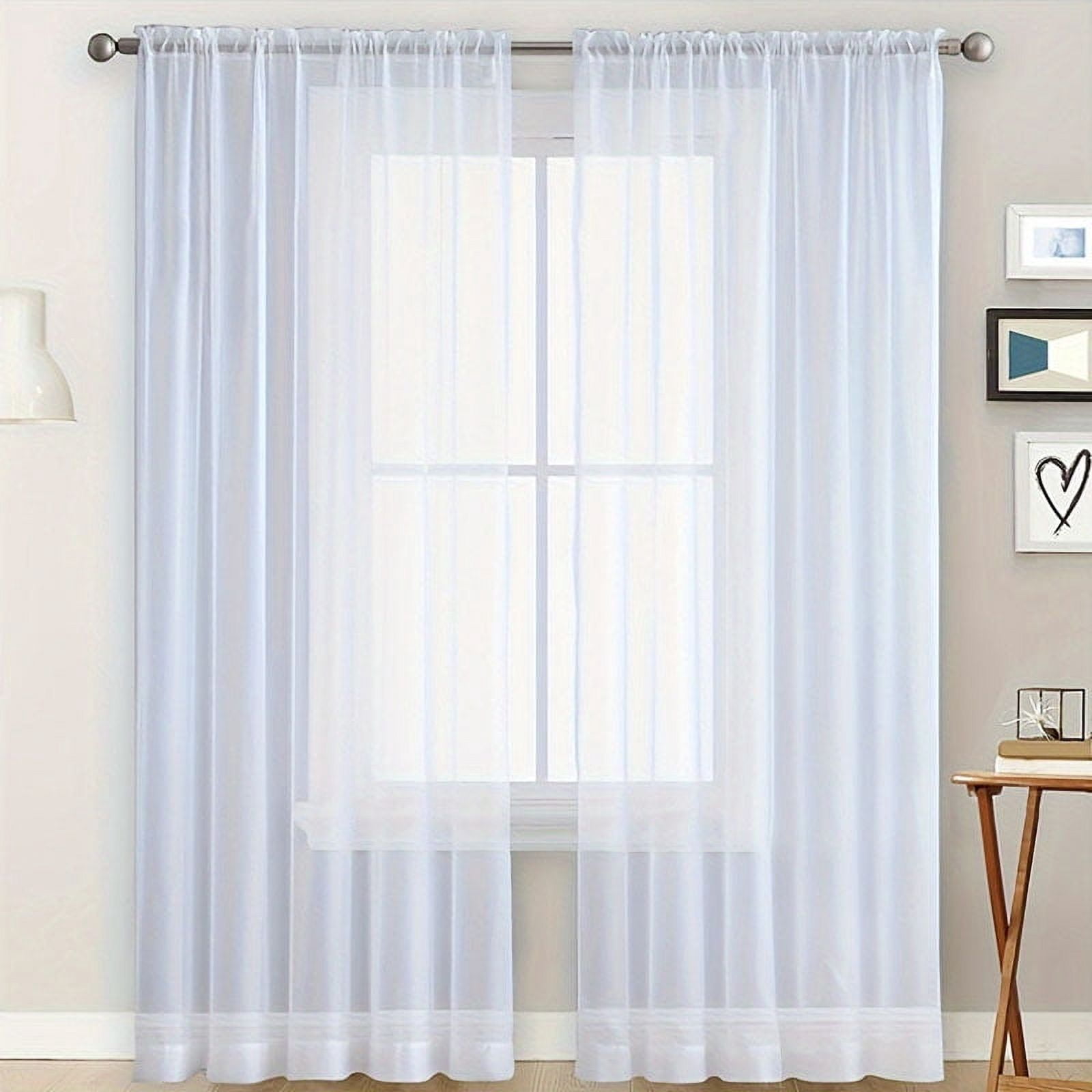 Chiffon Sheer Window Curtains For Living Modern Simple Curtain Gauze ...