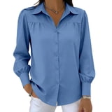 Chiffon Shirt Women's Pleated Long Sleeve Solid Color Simple Spring ...