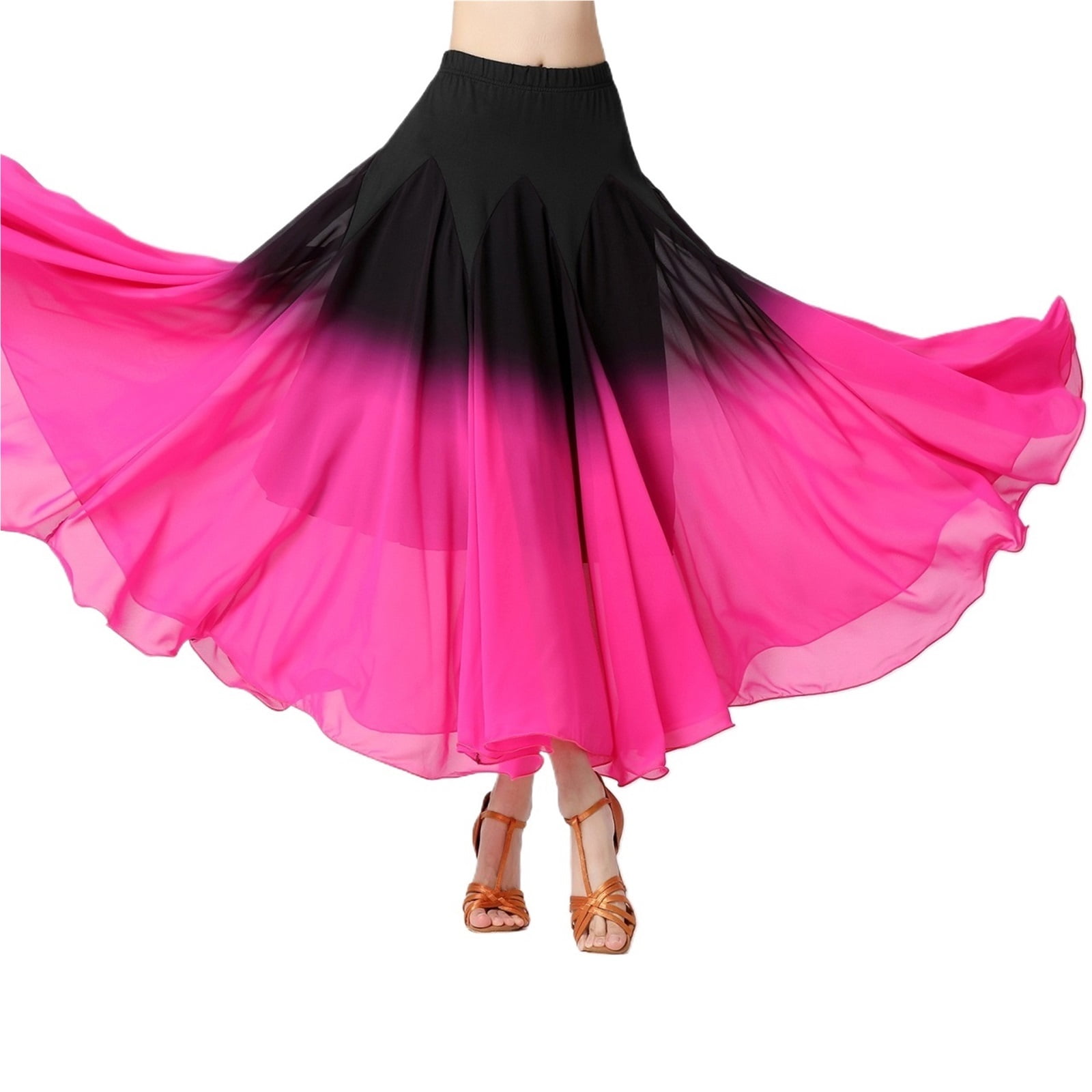 Chiffon Skirts For Women Gradient Color Dance Performance - Walmart.com