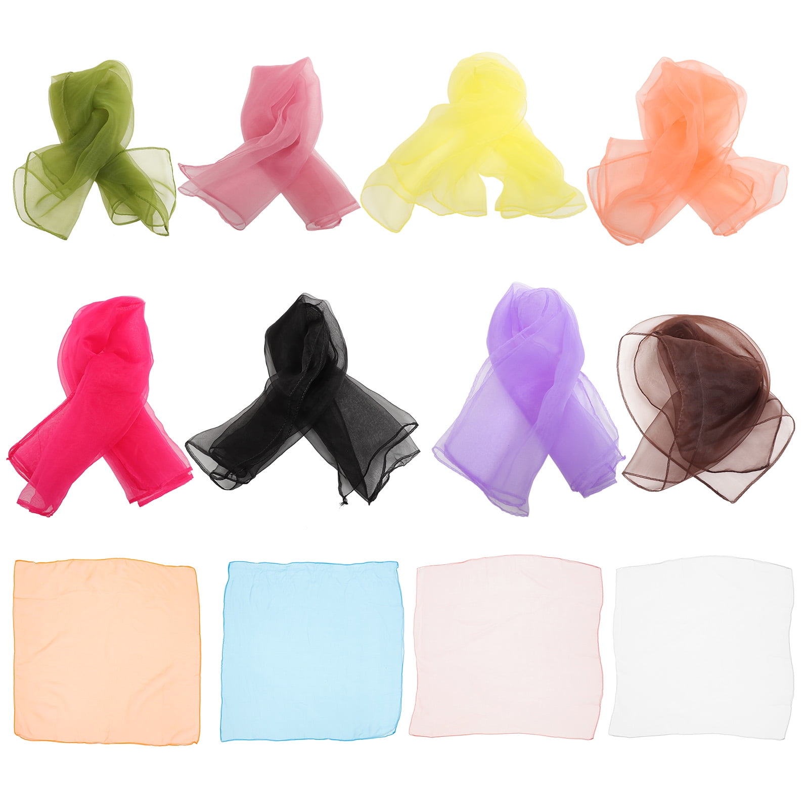 12 Pcs Multicolor Chiffon Small Scarves for Dance Accessories, Women ...