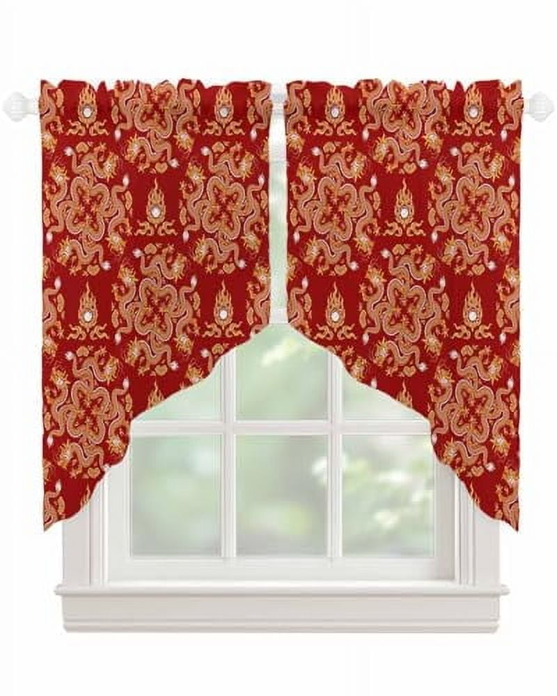 Chiffon Swag Curtain Valances Blessed Rod Pocket Kitchen Curtain Voile ...