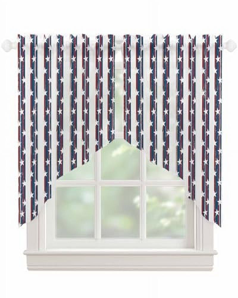 Chiffon Swag Valance Curtain Swag Valance Kitchen Curtains Star Stripes ...