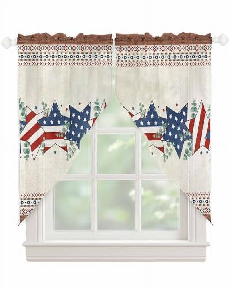 Chiffon Swag Valance Curtain Swag Valance Kitchen Curtains USA Flag ...