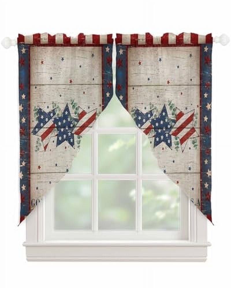 Chiffon Swag Valance Curtain Swag Valance Kitchen Curtains USA Flag ...