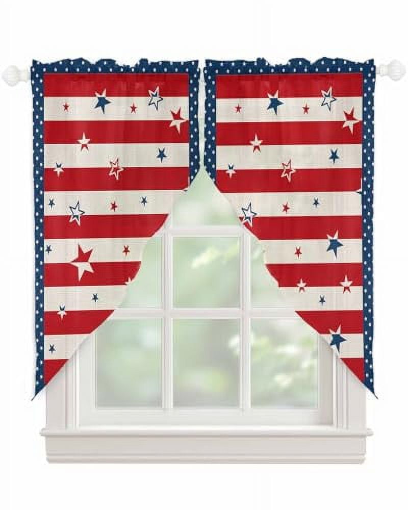 Chiffon Swag Valance Curtain Swag Valance Kitchen Curtains USA Flag ...