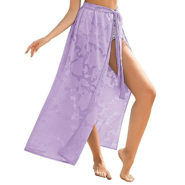 Chiffon Swimsuit Coverup Sarong - KLOY2K Floral Beach Wrap Skirt Sheer ...