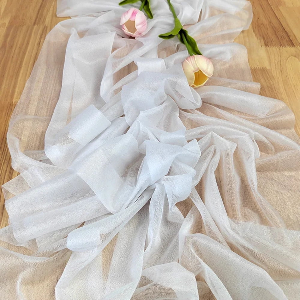 Chiffon Table Runner Sheer Fabric Silk for Boho Sheer Fabric Wedding ...