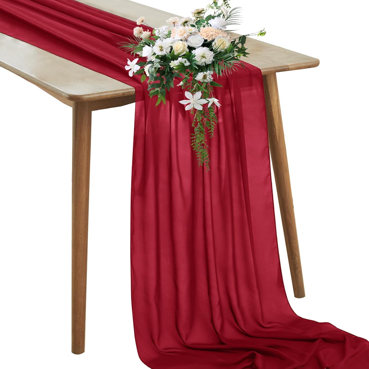 Chiffon Table Runners 10FT Sheer Chiffon Runner 29x120 Inches Romantic ...