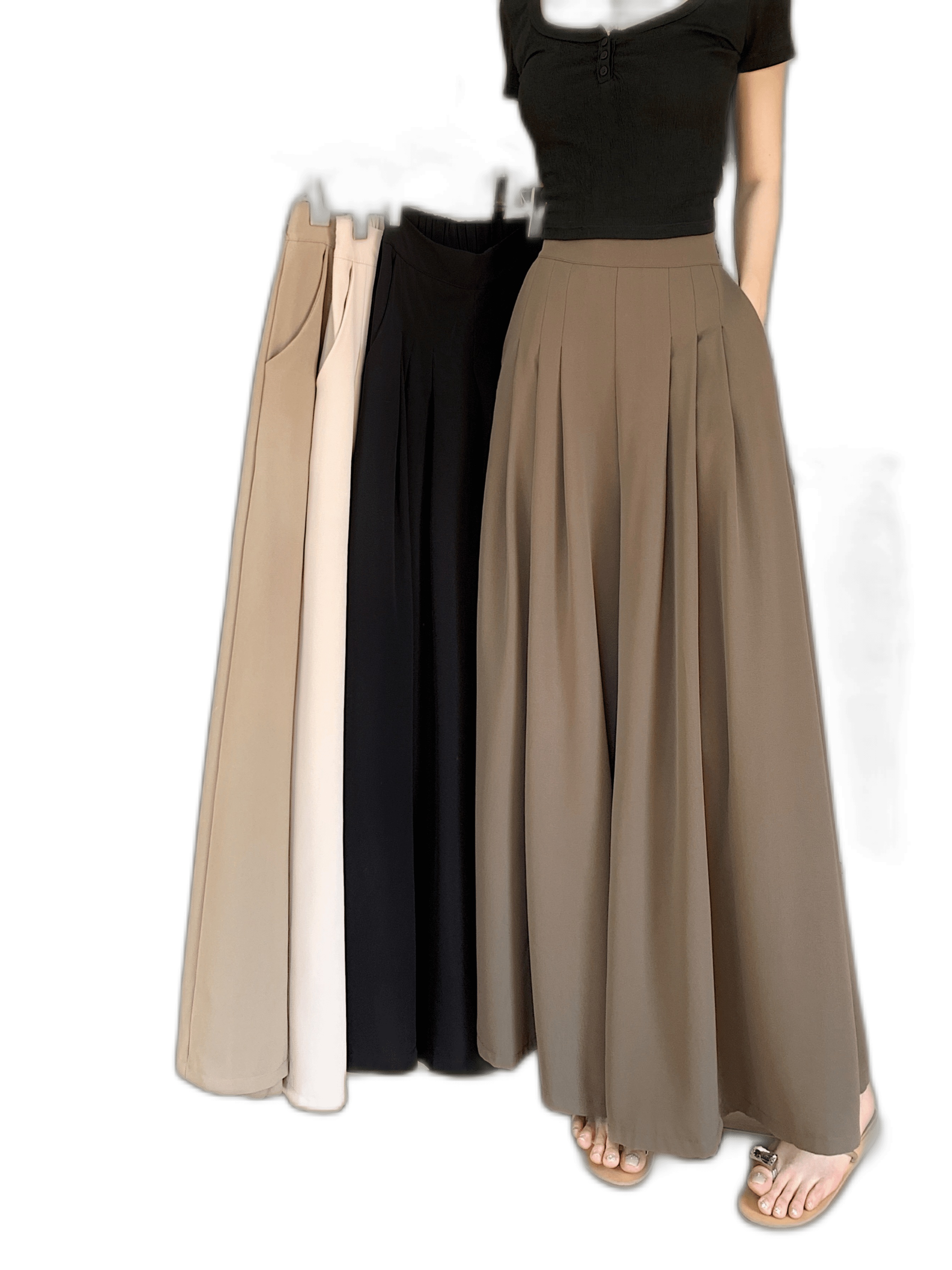 Chiffon Wide Leg Pants Walking With Elegant Foot Pants Skirt Pants Straight Horn Leisure
