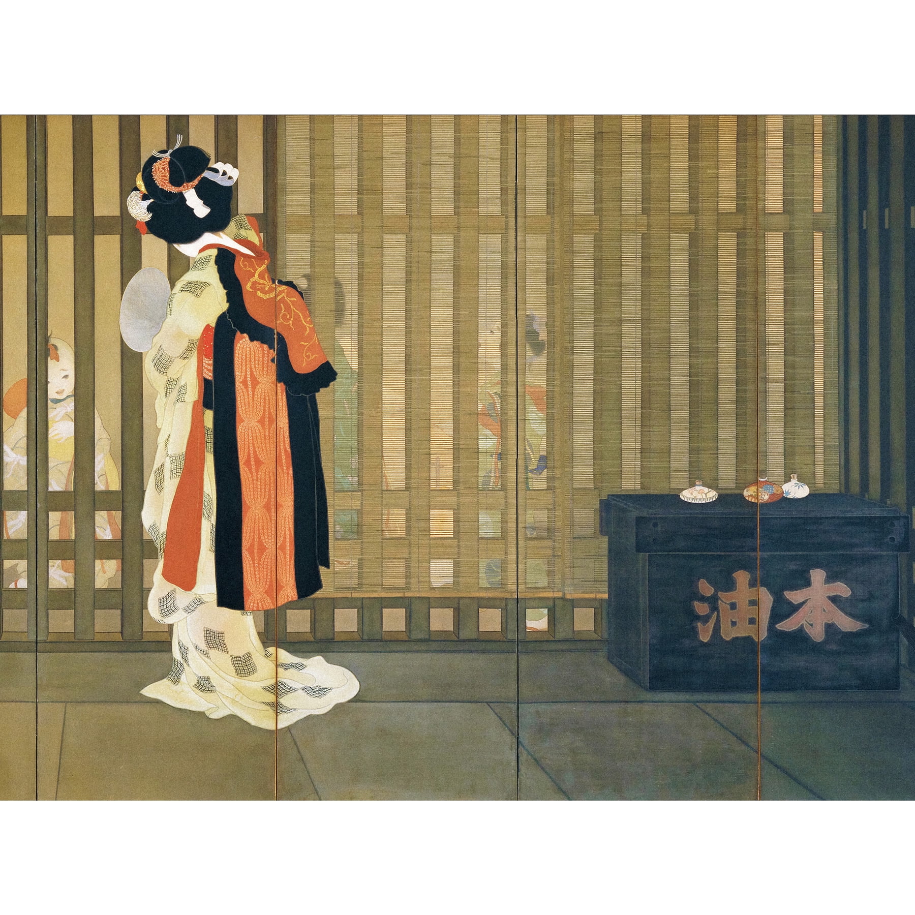 Chigusa Kitani Ongoku Japanese Geisha Painting Extra Large XL Wall Art ...