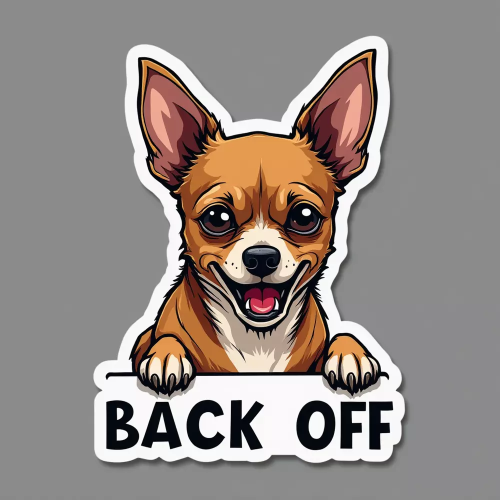Chihuahua Back Off Funny 6" Bumper Sticker Window Body Sticker Car ...