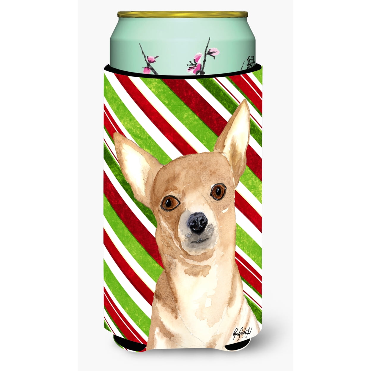 Chihuahua Candy Cane Christmas Tall Boy Hugger - Walmart.com