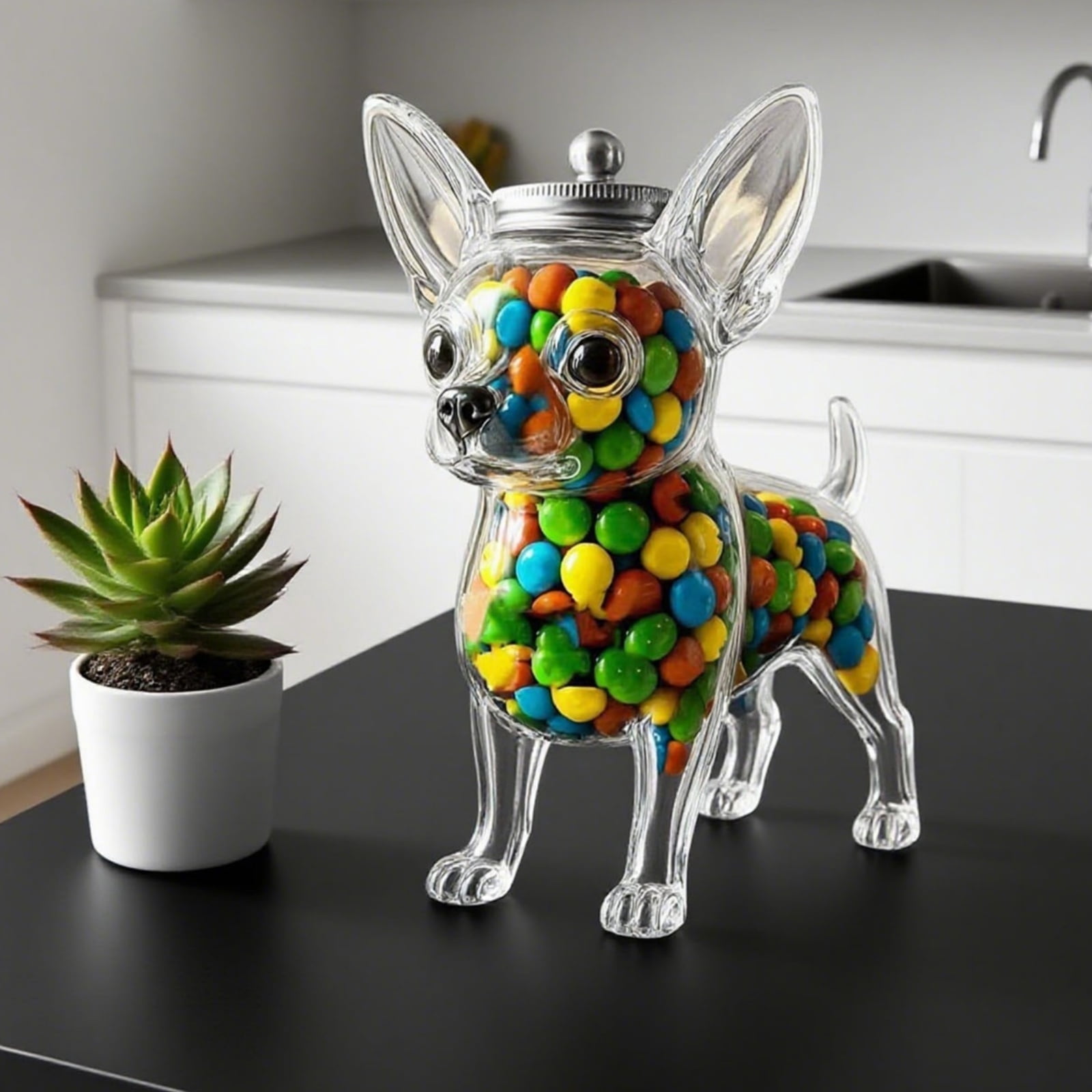 Chihuahua Candy Jar Cute Airtight Dog Snack Container Treat Jars Pet ...