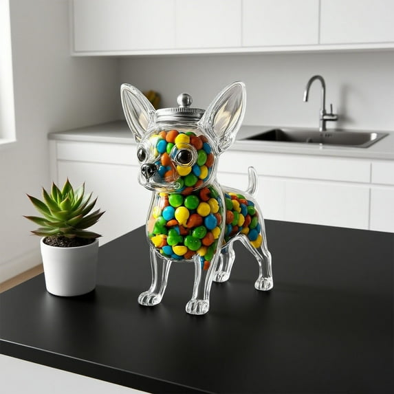 Chihuahua Candy Jar,Airtight Cookie Jars with Lids – Glass Candy Jars ...