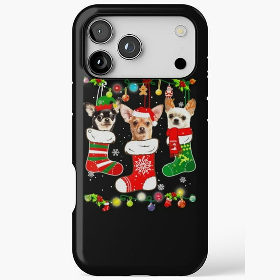 Chihuahua Christmas Light Dog Case for iPhone 11 12 13 14 15 16 17 Pro ...