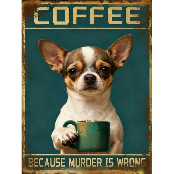 Chihuahua Diamond Art Kits for Adults - 5D Chihuahua Drinks Coffee ...