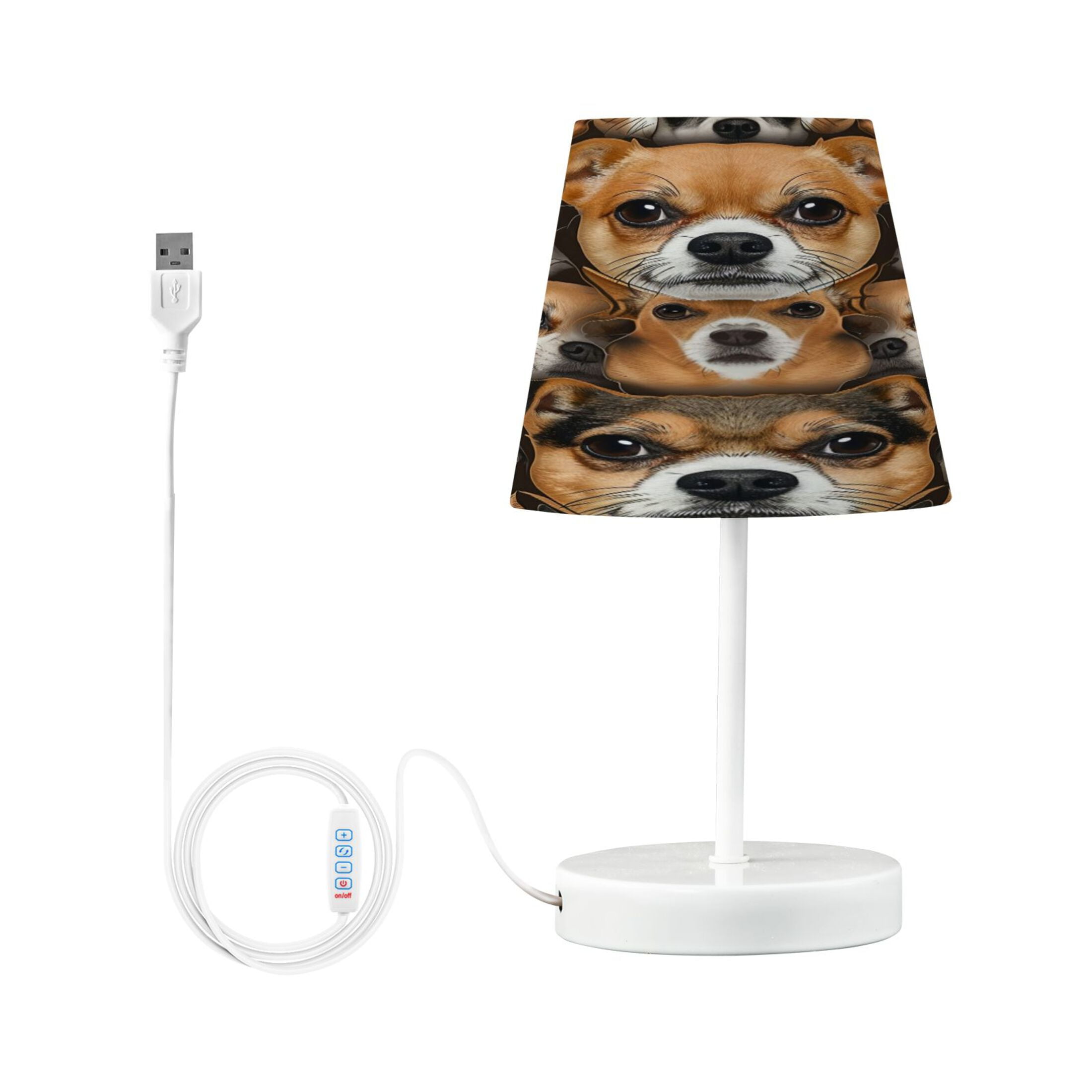 Chihuahua Dog Face Desk Lamp LED Table Nightstand Lamps with 3 Color ...