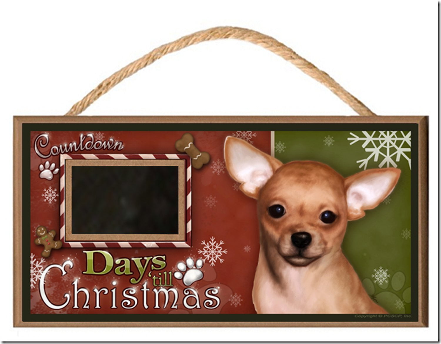 DGS Originals Chihuahua Holiday Countdown Dog Wall Sign, 10W x 5H, 1 ...