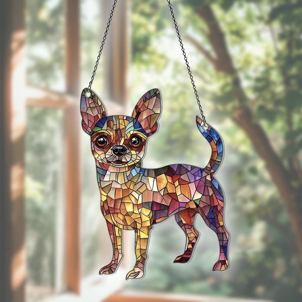 Chihuahua Flat 2D Acrylic Suncatcher, Chihuahua Ornaments, Chihuahua ...