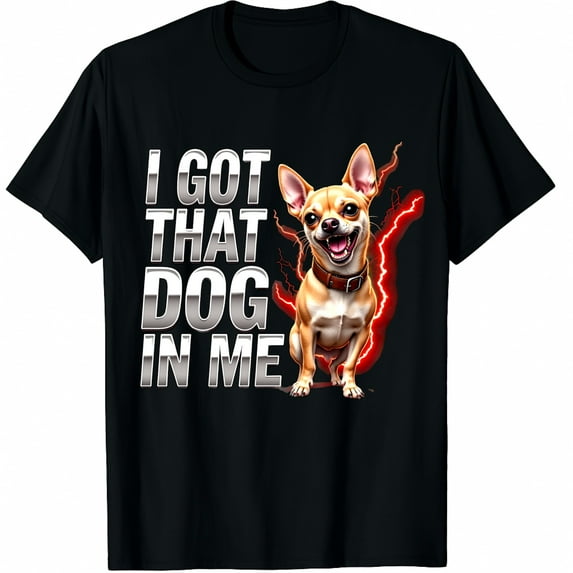 Chihuahua Funny Meme I Got That Dawg in Me Dog Lovers Graphic Black T ...