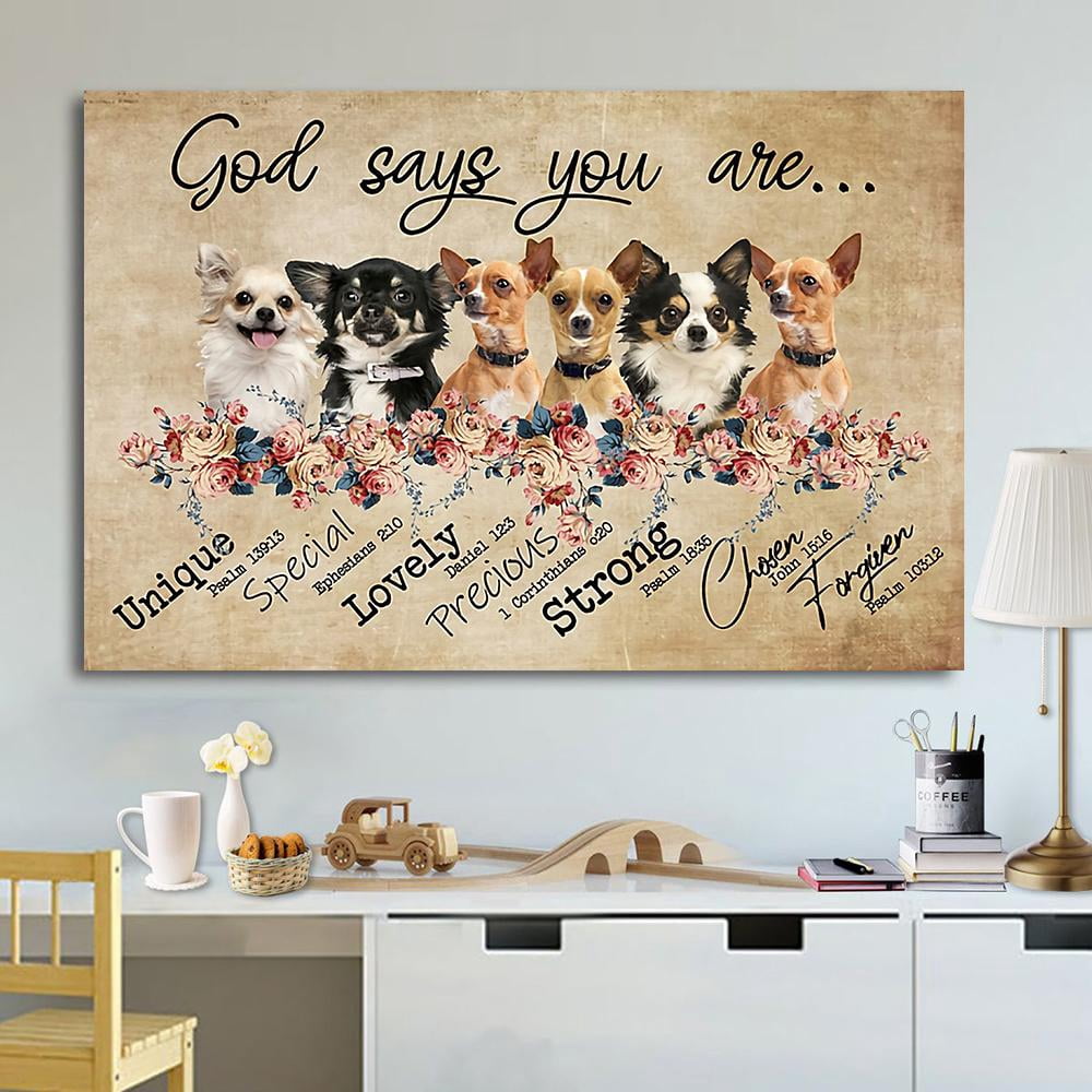Chihuahua God Says You Are Paper Poster No Frame Matte Wall Art Decor ...