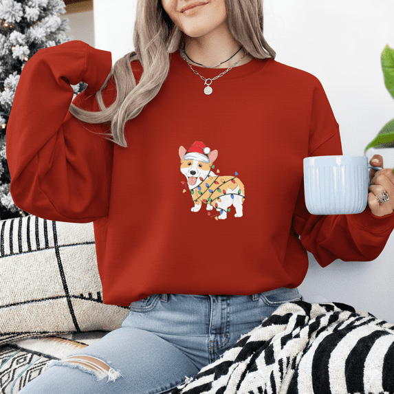 Chihuahua Holiday Tree Lights Vibrant Taco Pajama Fun Art Sweatshirt ...