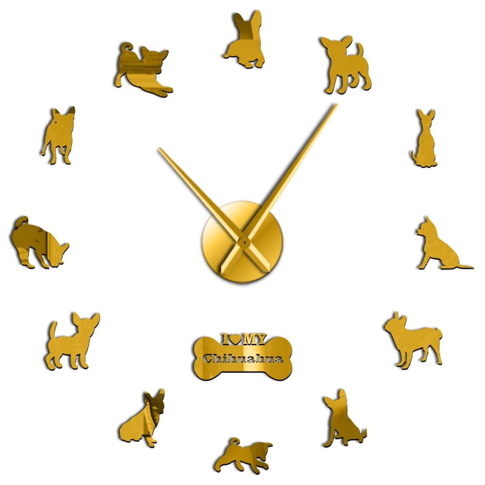 Chihuahua Mexico Dog Frameless Wall Clock Stickers, DIY Modern ...