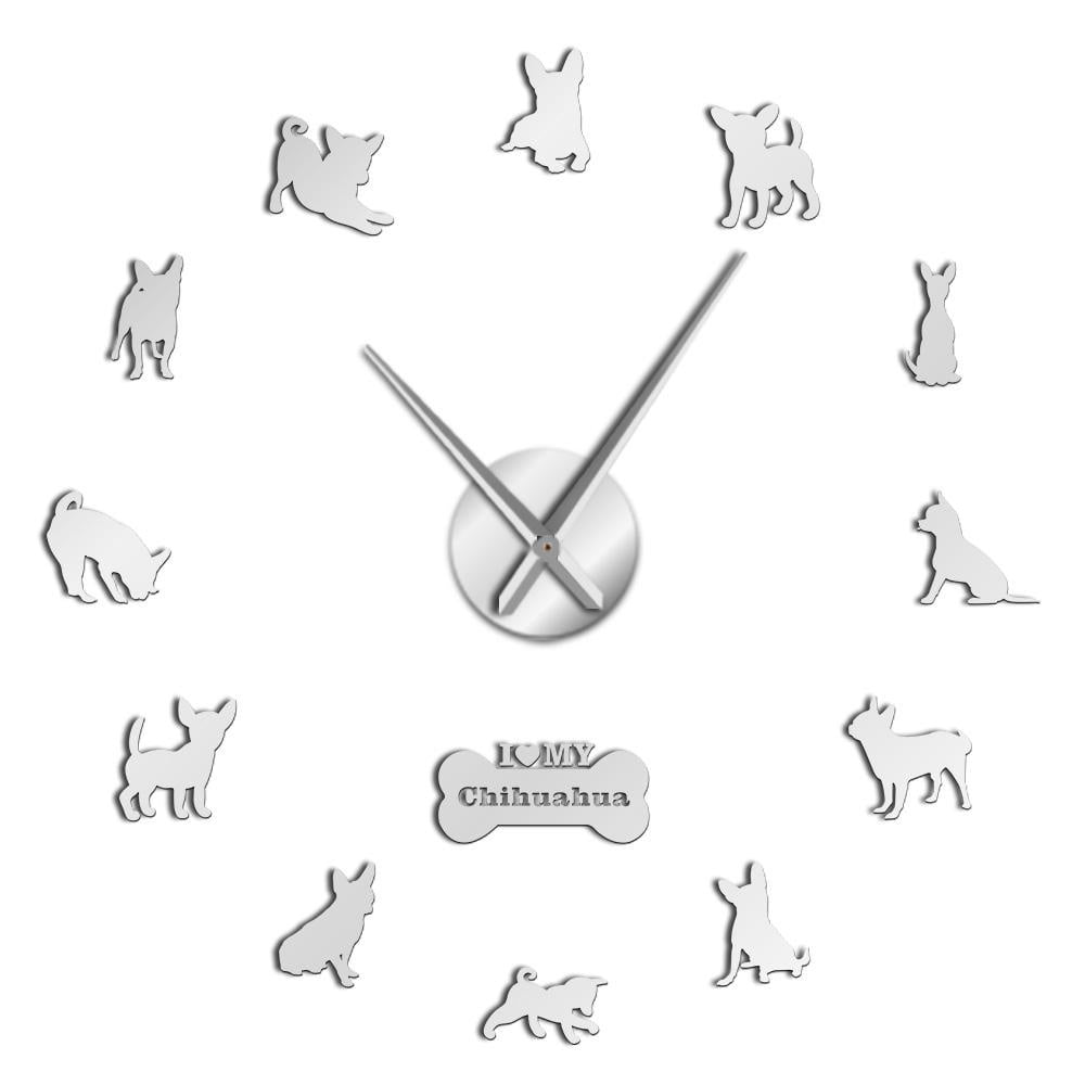 Chihuahua Mexico Dog Frameless Wall Clock Stickers, DIY Modern ...