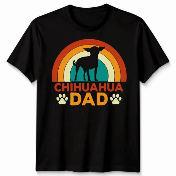 Chihuahua Parent Retro Dog Silhouette Animal Graphic Tee Shirt Art ...