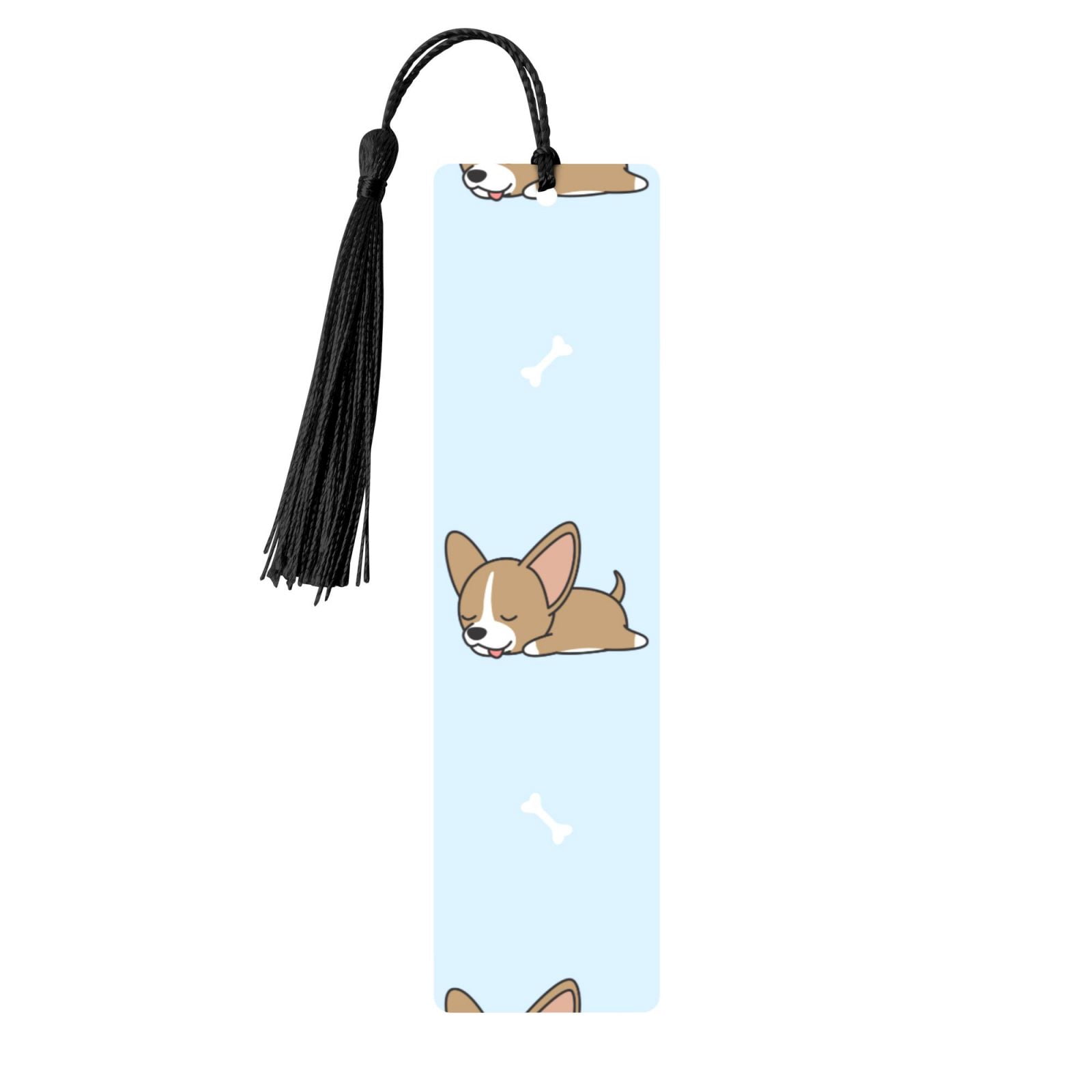 Chihuahua Puppy Bone Sleeping Dog Aluminum Metal Bookmark with Tassel ...