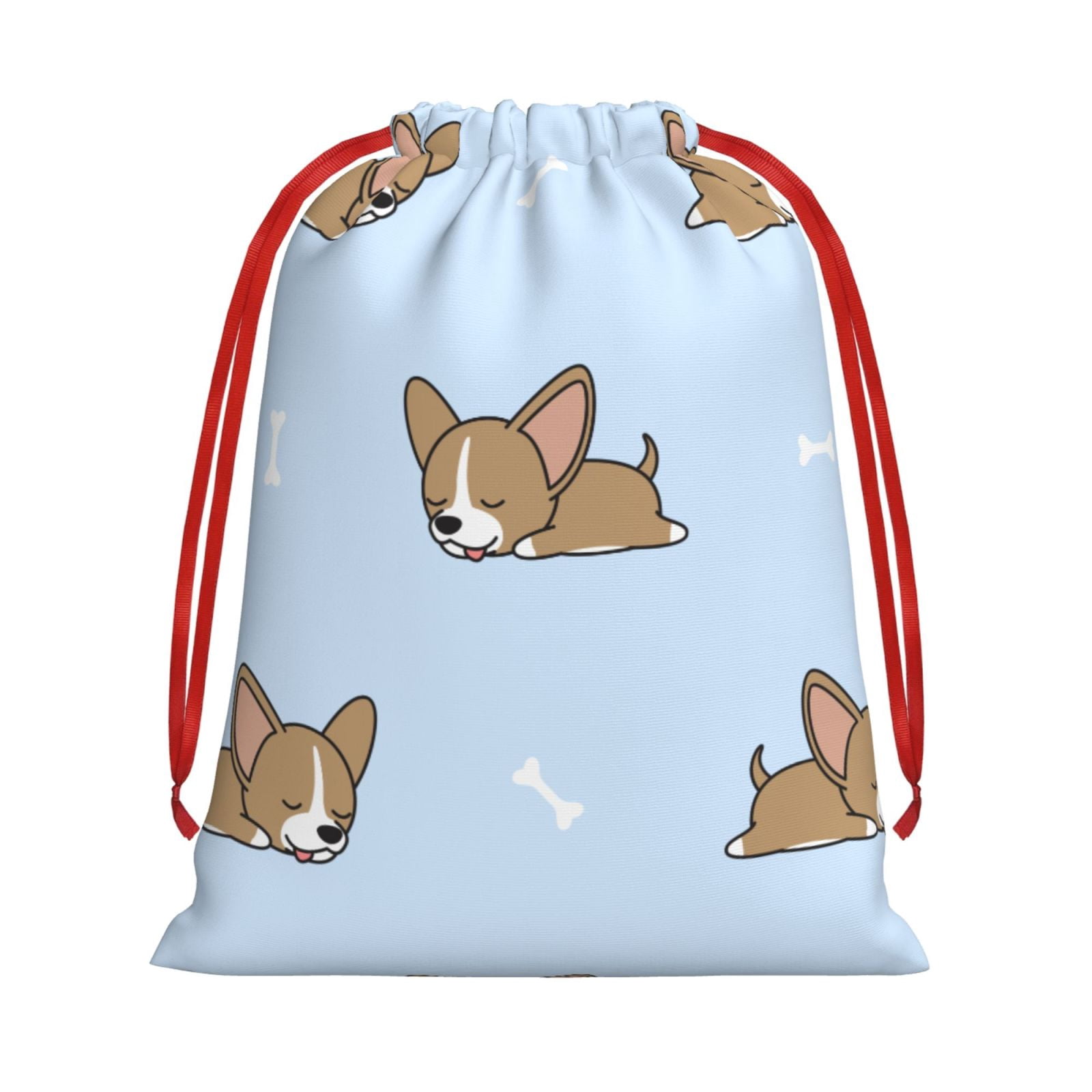 Chihuahua Puppy Bone Sleeping Dog Drawstring Gift Bag Soft Pouch ...