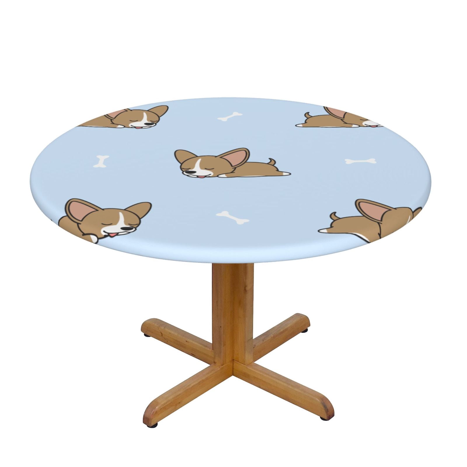 Chihuahua Puppy Bone Sleeping Dog Fitted Round Tablecloth 110cm with ...