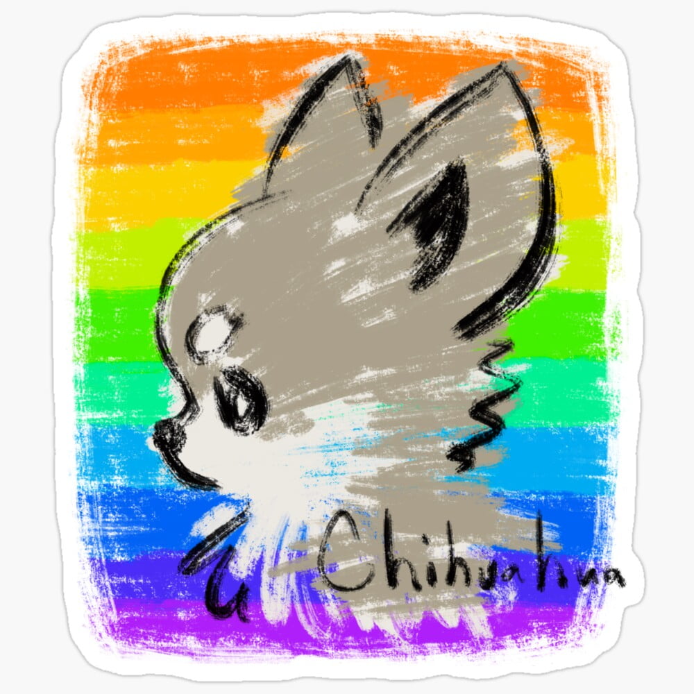Chihuahua Rainbow Color Sticker Phone Decal Water Bottle Stickers Car ...