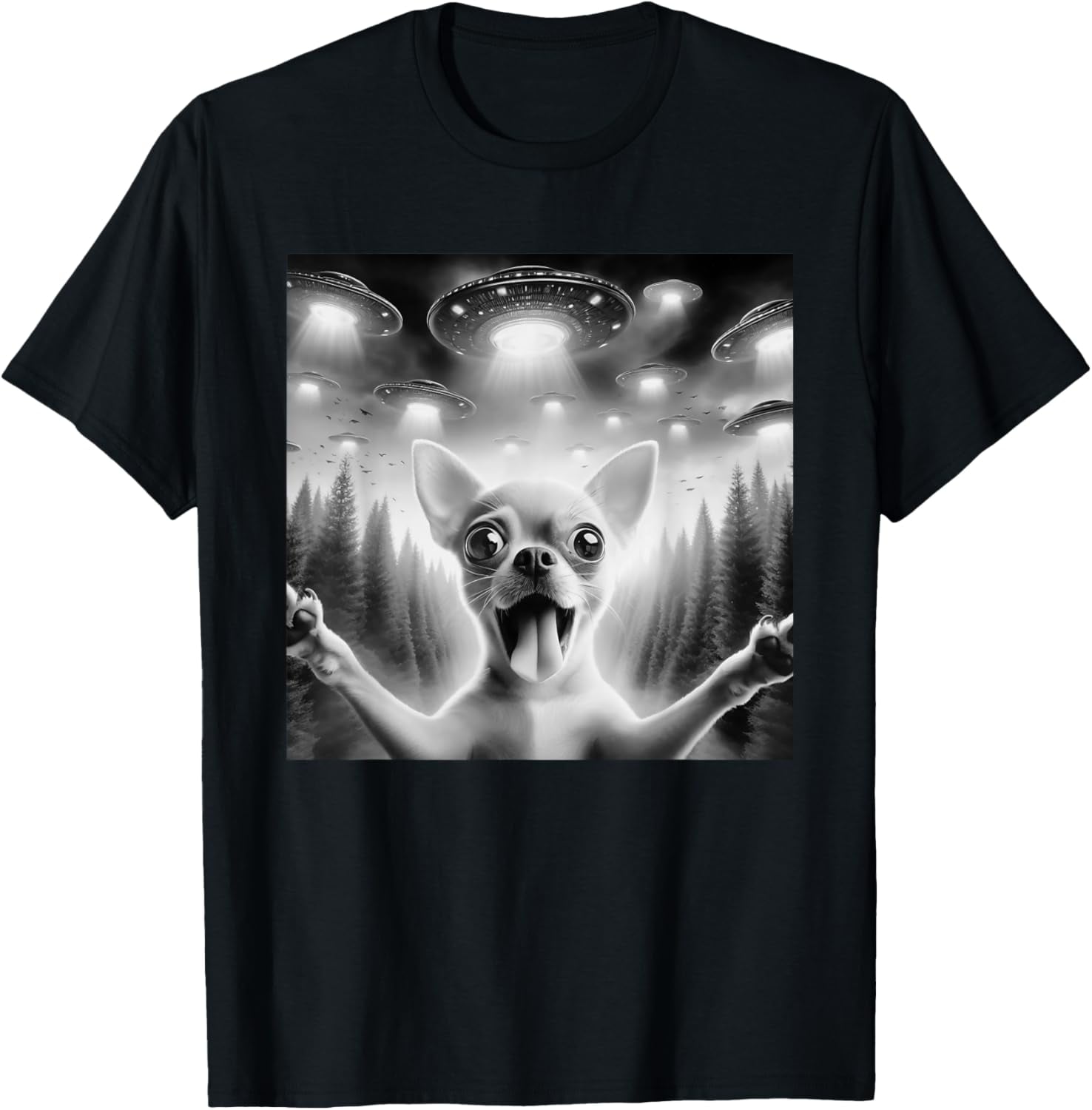 Chihuahua Selfie UFO alien surprised Chihuahua T-Shirt - Walmart.com