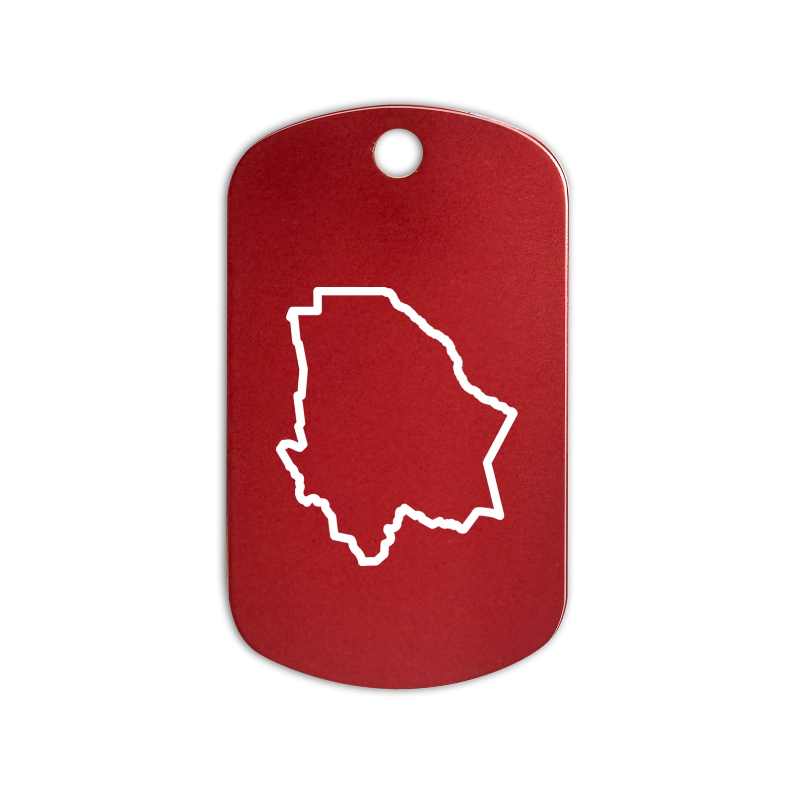 Chihuahua State Shaped GI Dog Tag Aluminum Keychain outlined ci chih ...