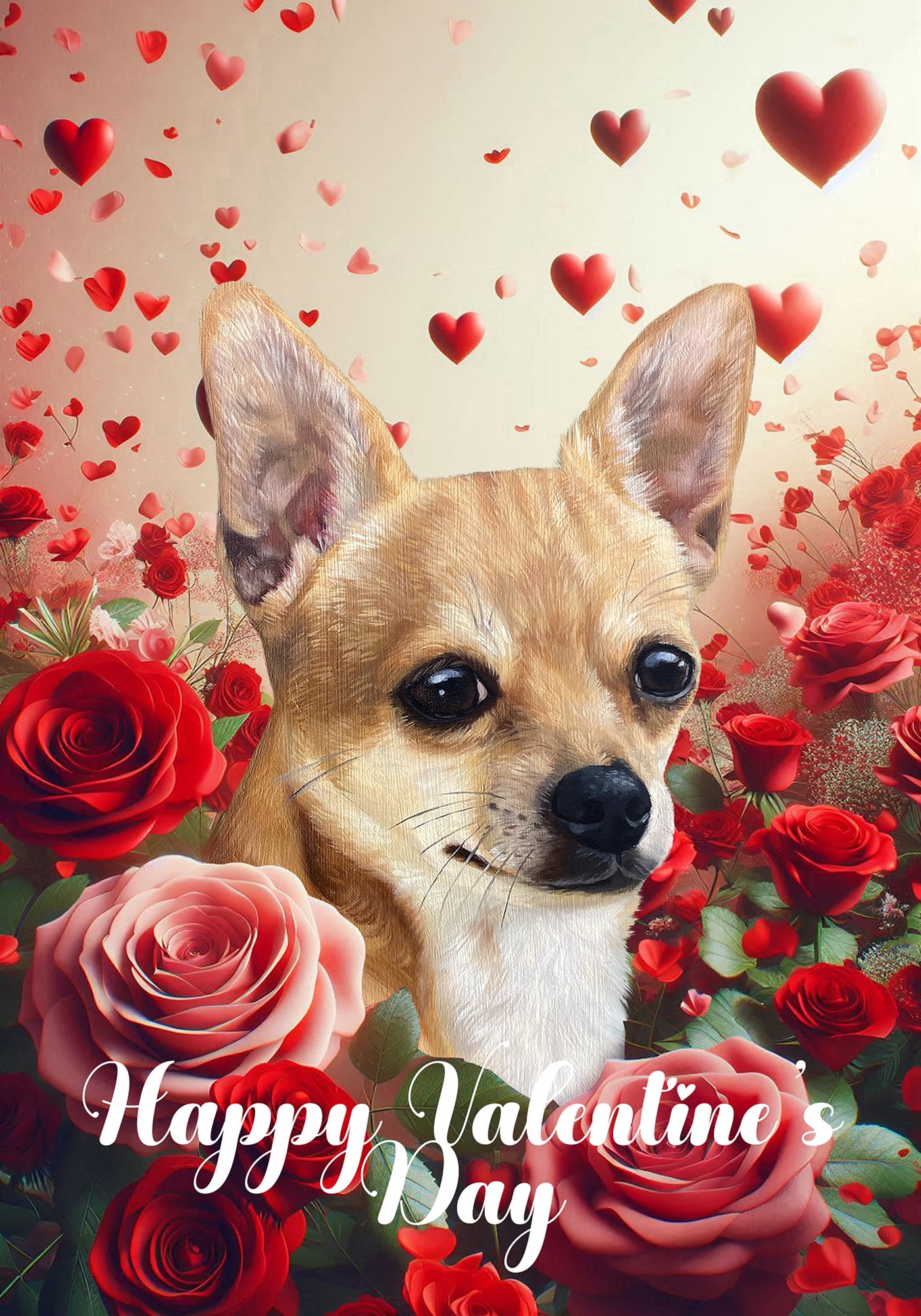 Chihuahua Tan Smooth - Best of Breed Valentines Day Outdoor Garden Flag ...