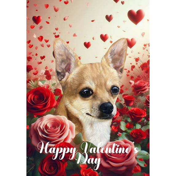 Chihuahua Tan Smooth - Best of Breed Valentines Day Outdoor Garden Flag ...