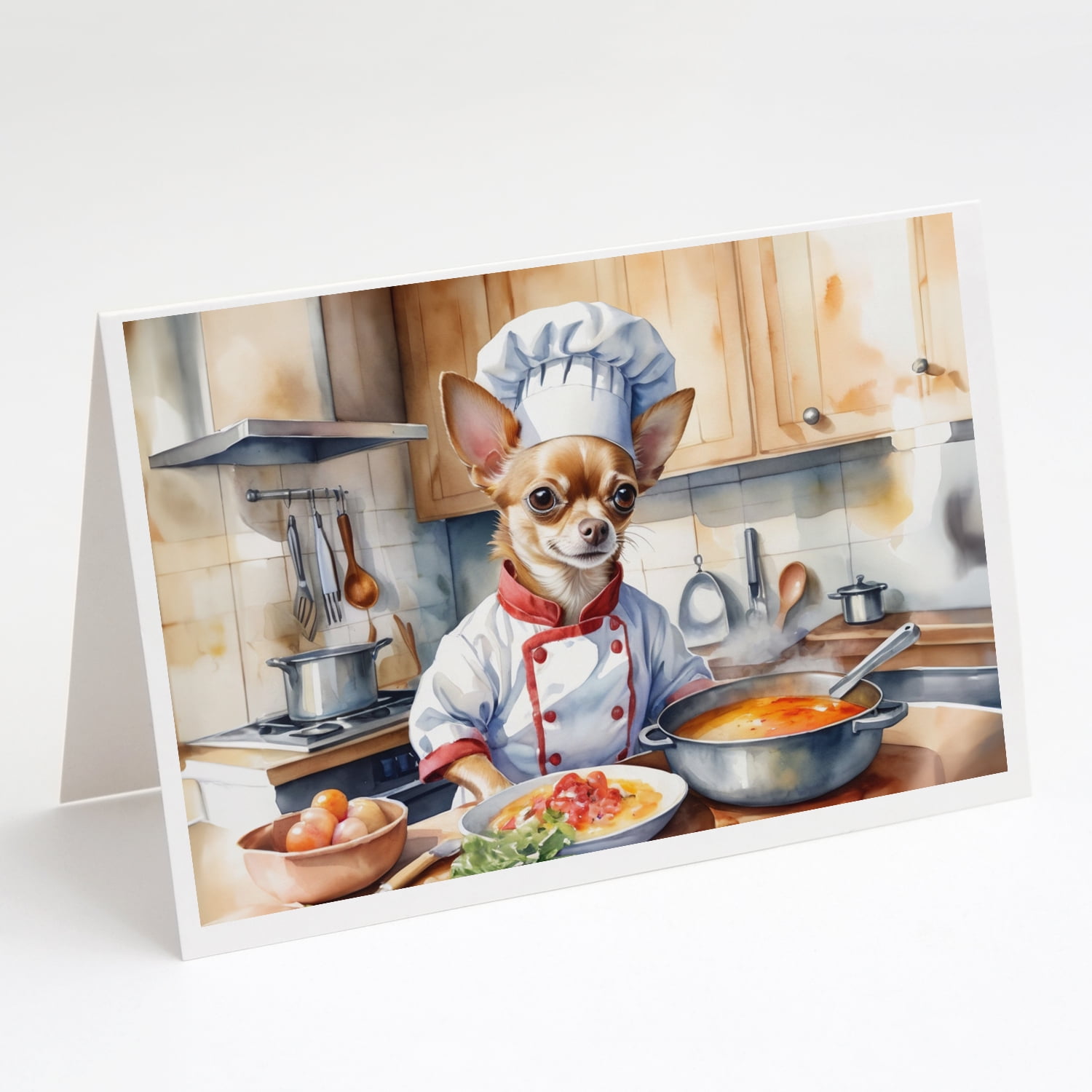 Chihuahua The Chef Greeting Cards Pack of 8 7 in x 5 in - Walmart.com