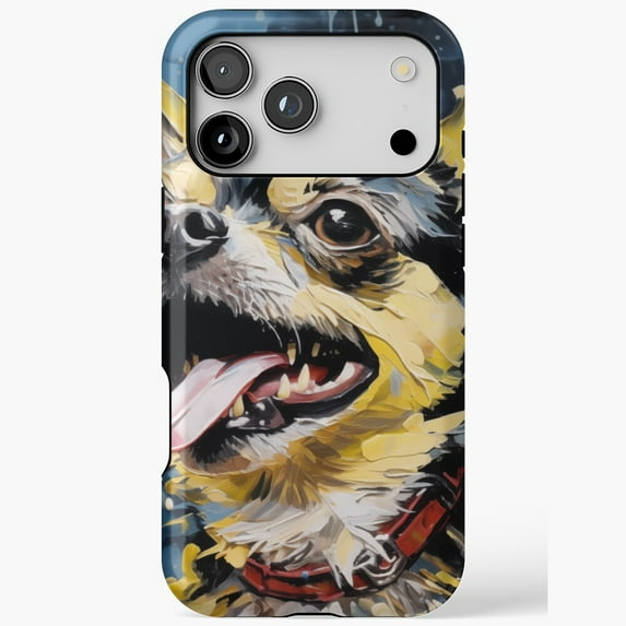 Chihuahua Tongue Out Cute Dog Art iPhone Case 17 16 15 14 13 12 11 Pro ...