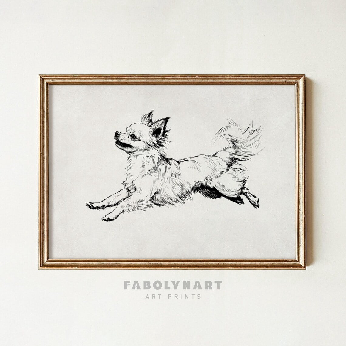 Chihuahua With Zoomies Rustic Running Dog Sketch Vintage Dog Mom ...